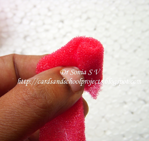 Cards ,Crafts ,Kids Projects: How to make Sponge Rose Bud Flowers