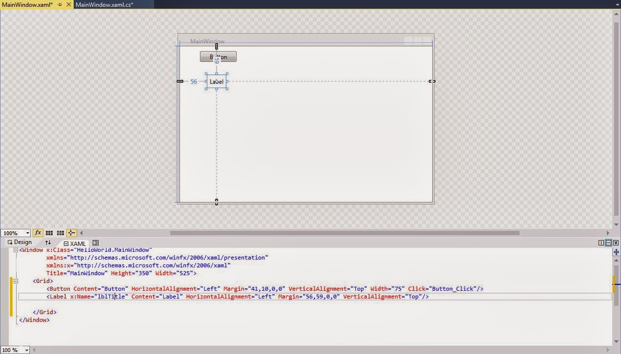 WPF Tutorial: Create a simple ‘Hello World’ WPF application WPF Tutorial: Create a simple ‘Hello World’ WPF application