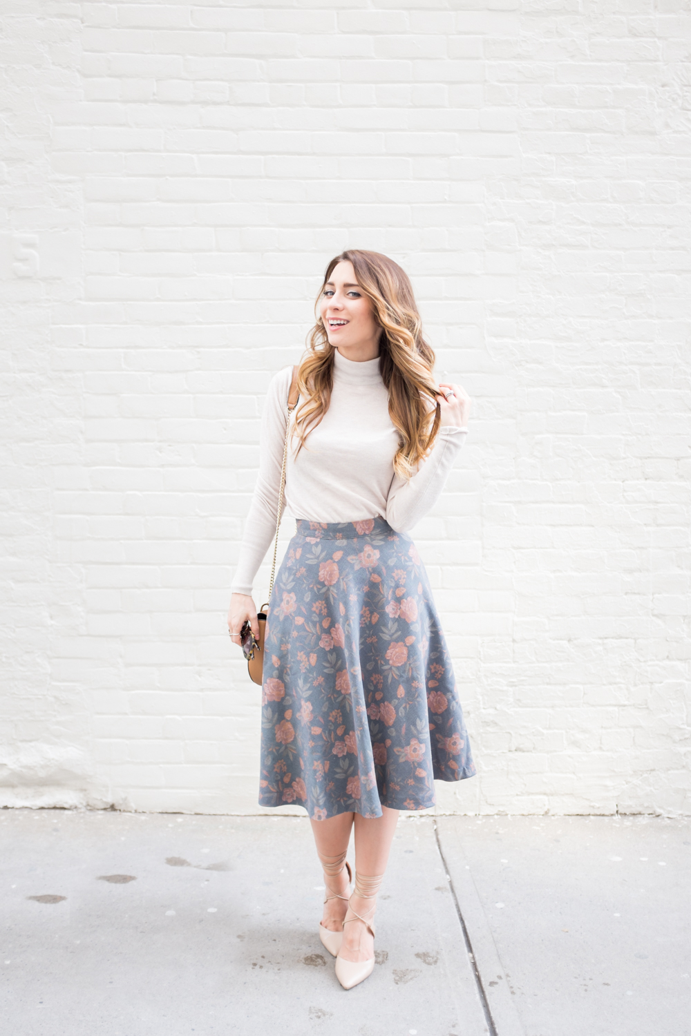 OOTD - Grey Floral Midi Skirt | La Petite Noob | A Toronto-Based ...