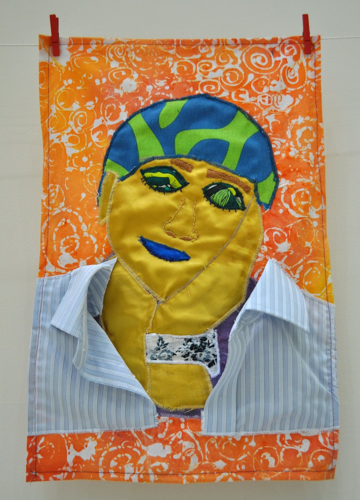 I teach art: Textile Portraits