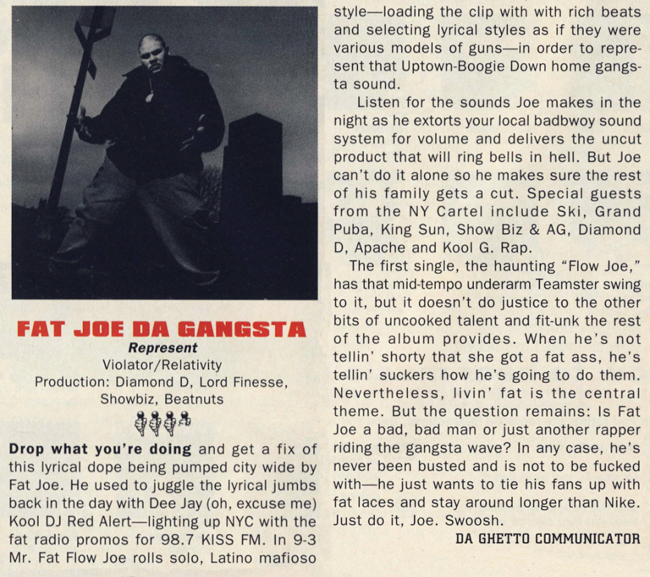 Hip-Hop Nostalgia: Fat Joe Da Gangsta "Represent" (July 27, 1993)