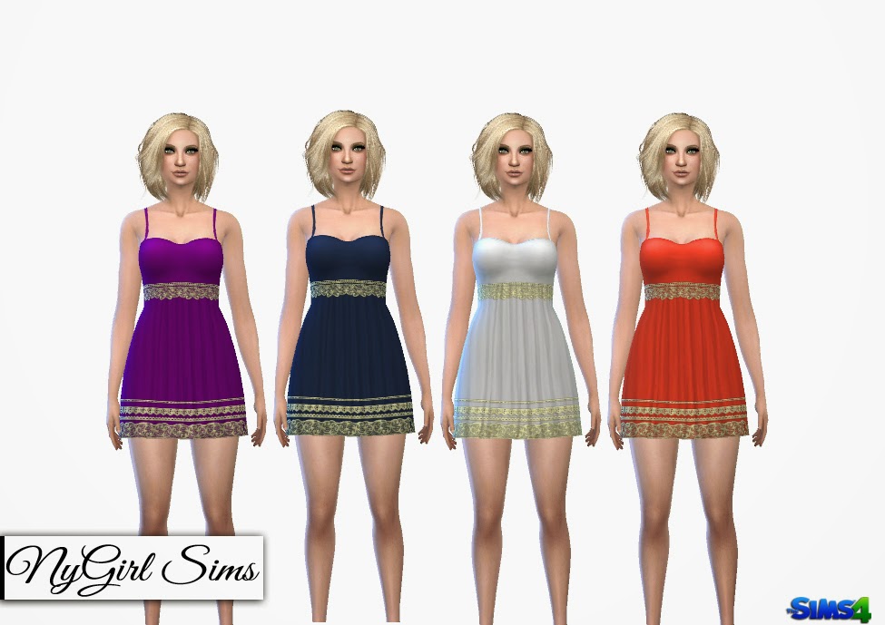 NyGirl Sims 4: Spaghetti Strap Embroidered Sundress