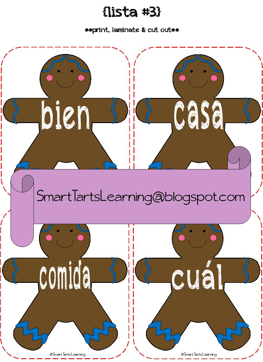 SmartTartsLearning: The Gingerbread Man has learned Spanish!