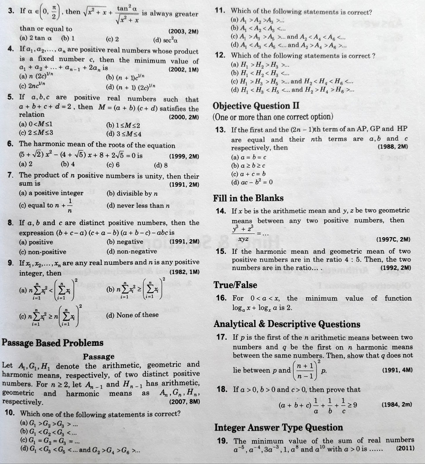Progression and Series JEE Advanced 38 Year Previous Year Questions ...
