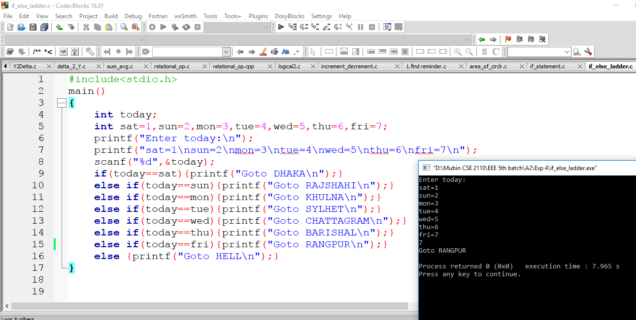 Black-White Mubin | মুবিনের রাফখাতা: C programming:Simple C Codes with output