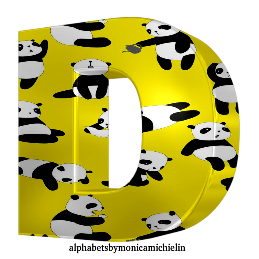 Monica Michielin Alphabets: ALFABETO AMARELO PANDA, YELLOW ALPHABET ...