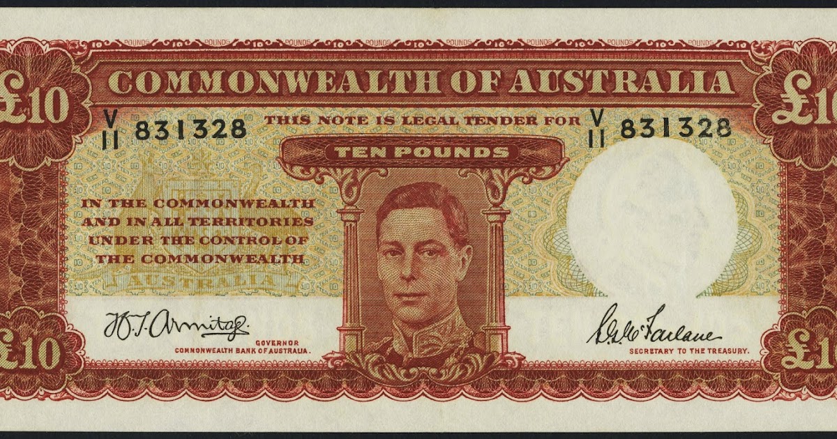 Australia 10 Pounds Banknote 1942 King George VI World Banknotes australia-10-pounds-banknote-1942-king-george-vi-world-banknotes