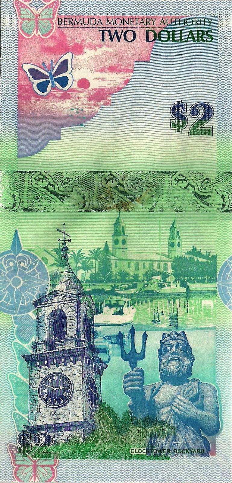 My Currency Collection: Bermuda Currency 2 Dollars banknote 2009 Bluebird