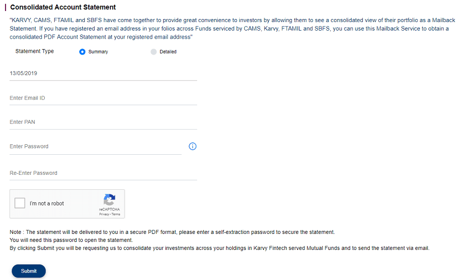 How to get Consolidated Account Statement for your Mutual Fund investment?