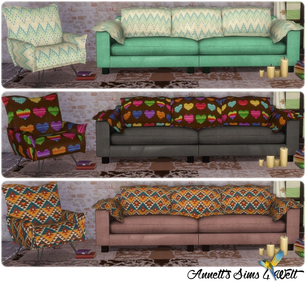 Annett's Sims 4 Welt: TS3 to TS4 Conversion - Sofa & Armchair "Diesel"