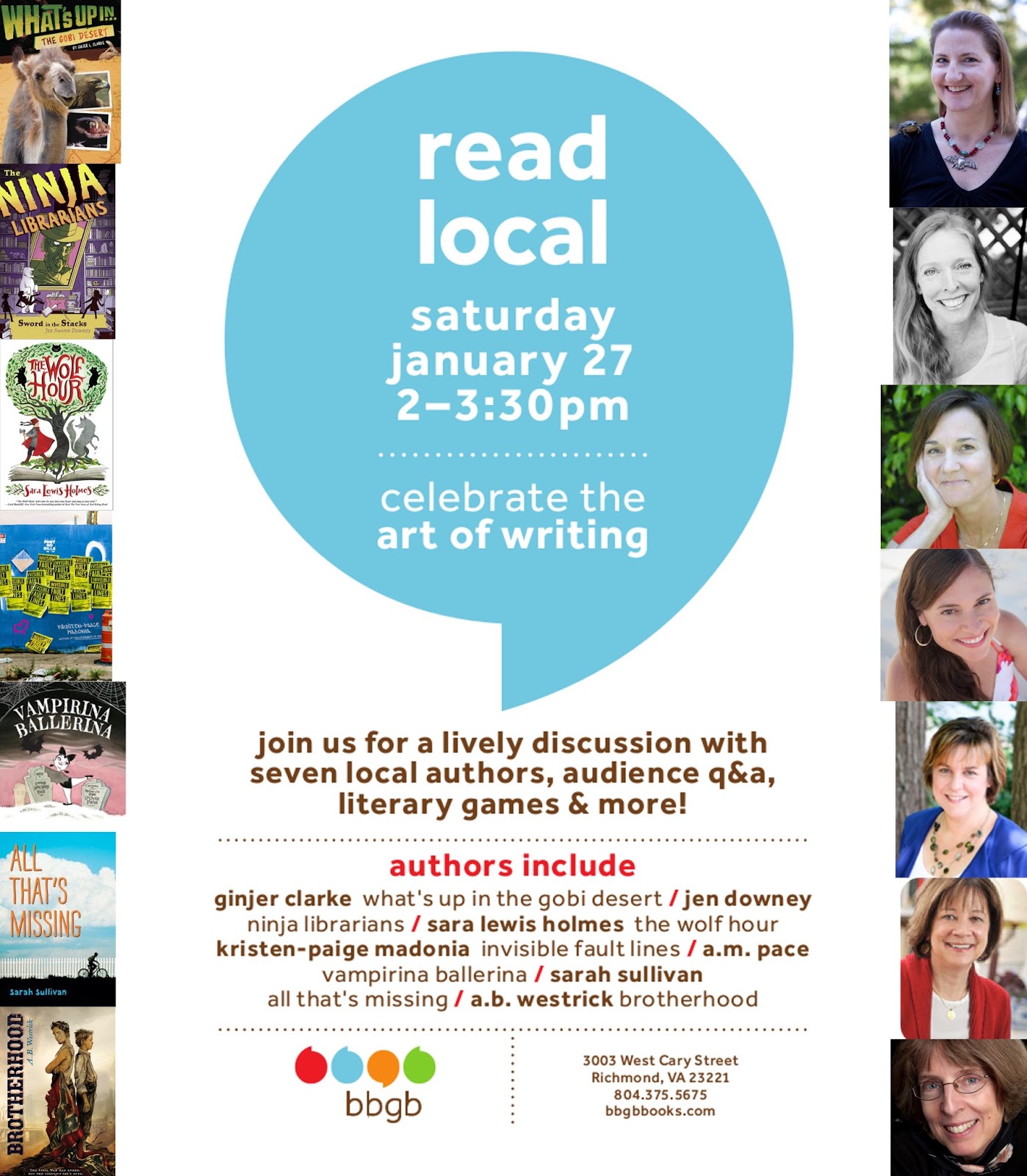 Read Write Believe: READ LOCAL: Book talk and signing