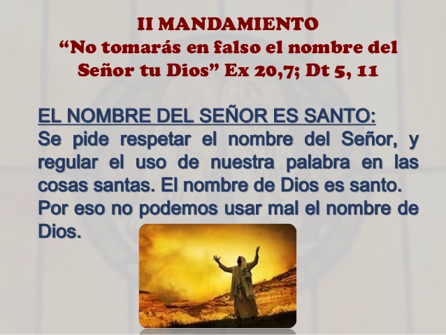 Segundo Mandamiento Para Niños