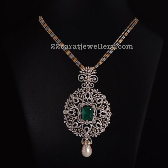 Diamond Pendants with Simple Chains - Jewellery Designs