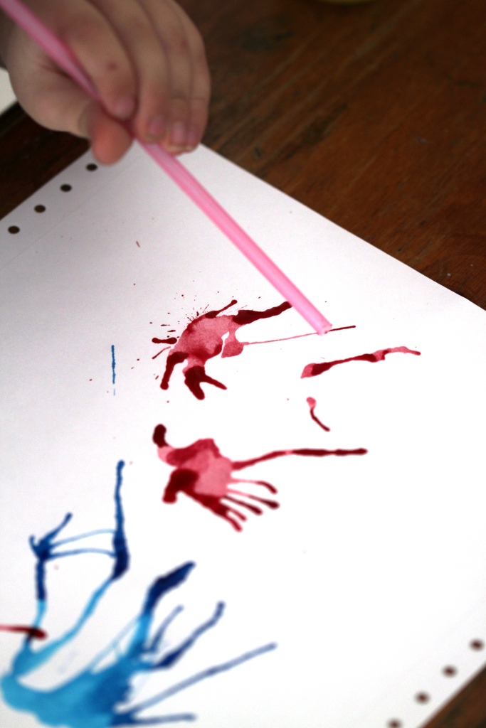 Mumma made it: straw blow painting