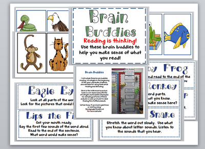 Third Grade Thinkers: Brain Buddies Reading Strategy Reference Poster Set