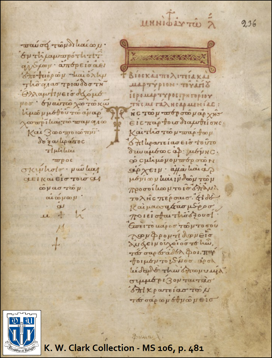 The Text of the Gospels: Greek Manuscripts in the K. W. Clark ...