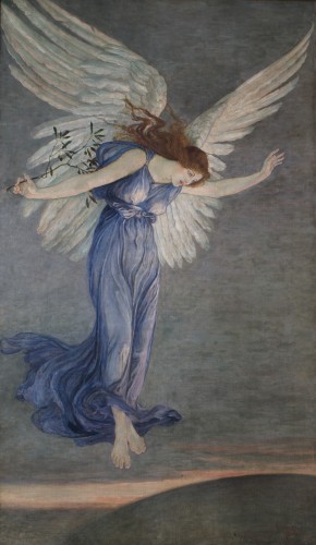 Pre Raphaelite Influenced Art: The Angel of Peace (1900) - Walter Crane