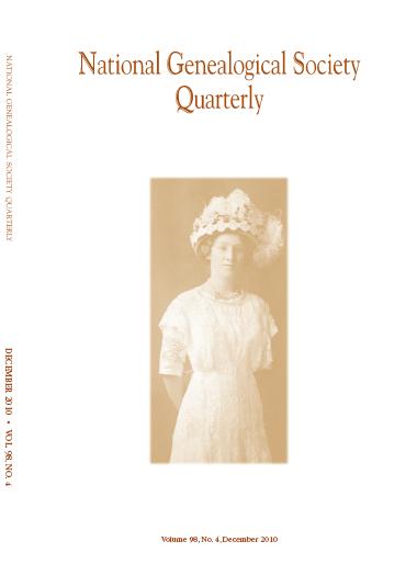 UpFront with NGS: National Genealogical Society Quarterly Volume 98 ... UpFront with NGS: National Genealogical Society Quarterly Volume 98 ...