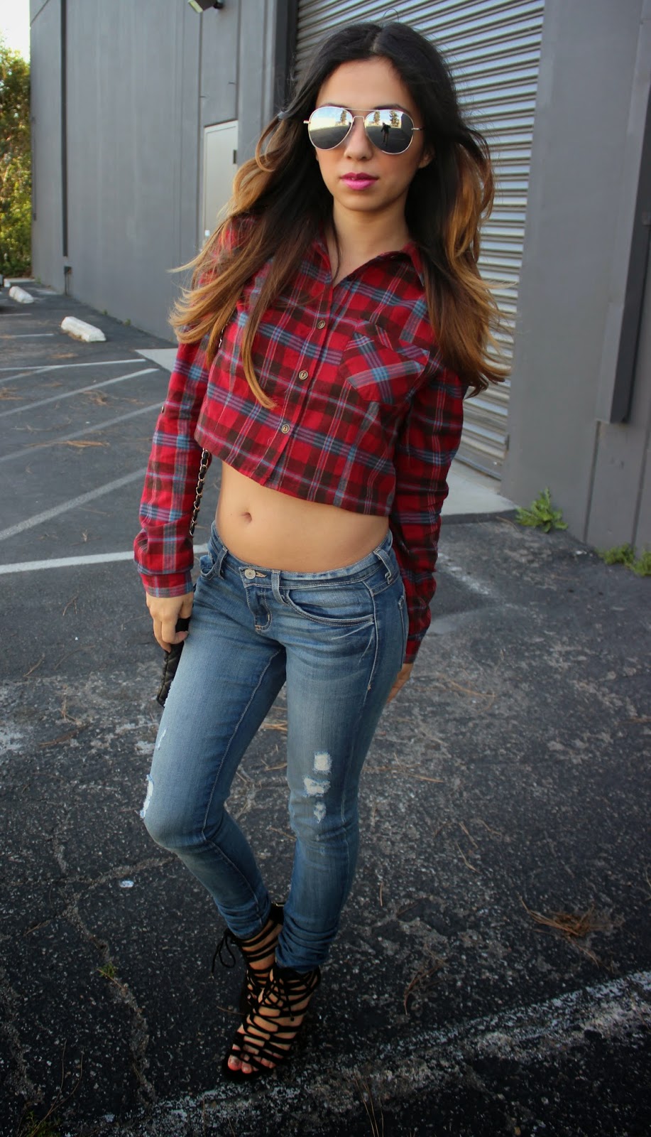 Flannel crop top and jeans!!! | Fashion by Vicky