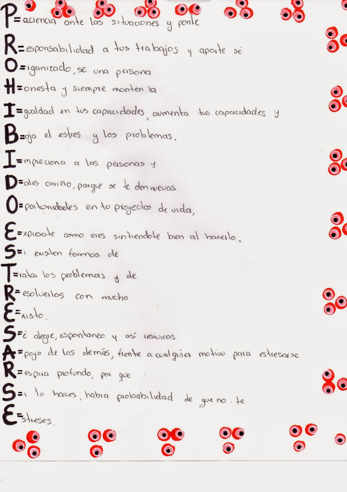 PROYECTO DE CONSEJERÍA VOCACIONAL: acrostico