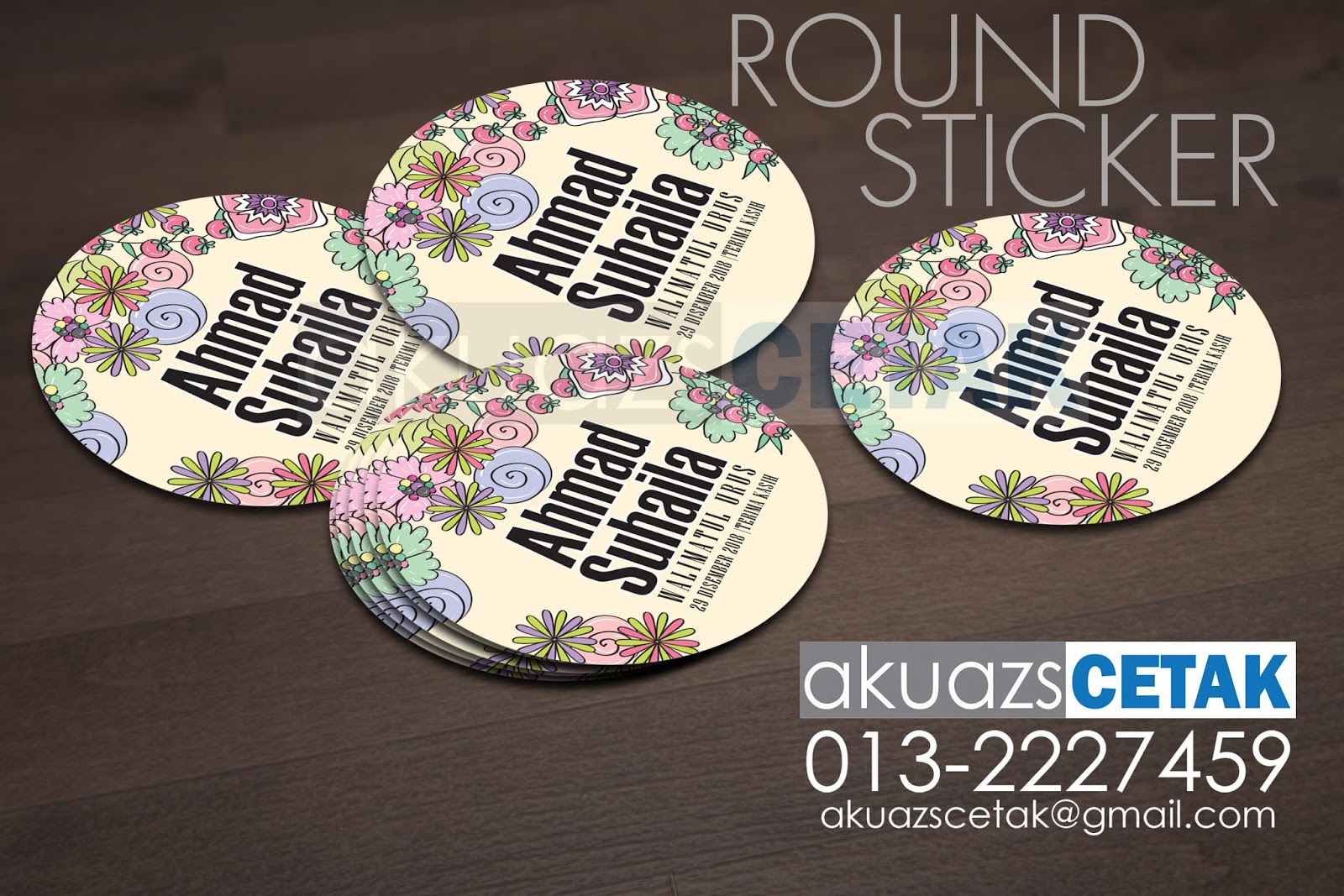 AKUAZS CETAK: STICKER BULAT