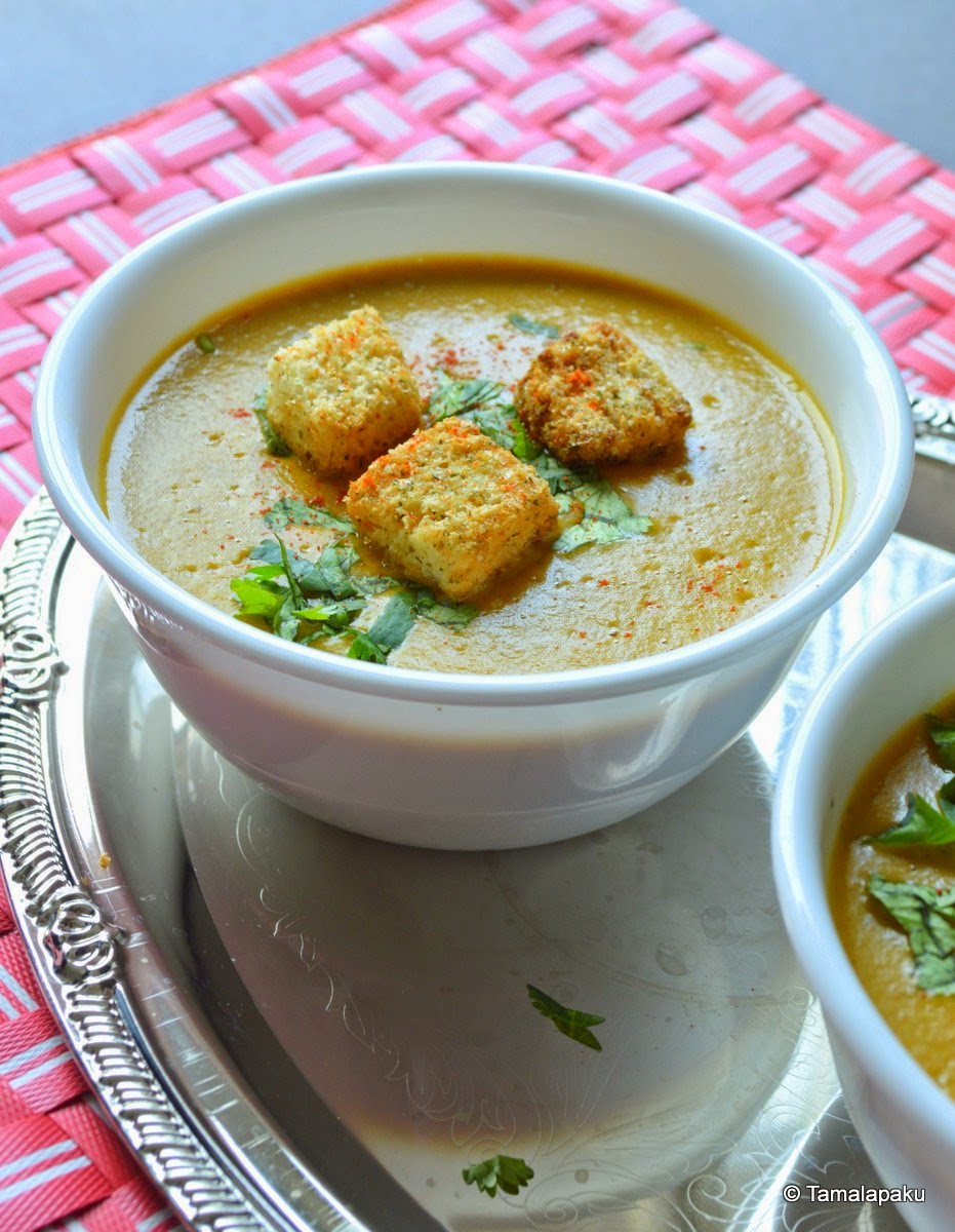 Indo-French Butternut Squash And Potato Bisque - Pondicherry ~ Tamalapaku