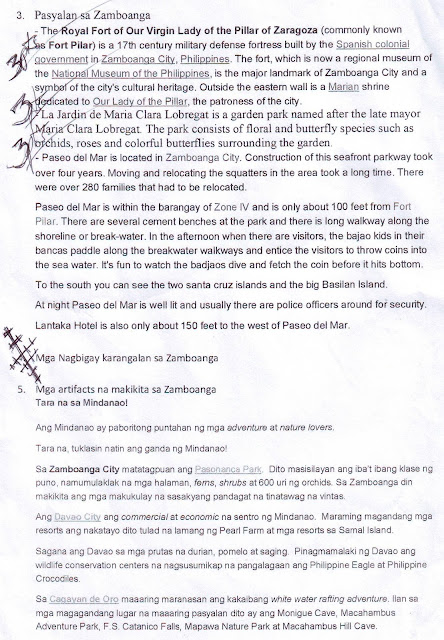 Filipino Activities: Mga Awtput sa Ikatlong Markahan