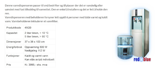 Vanndispenser med beholder - Kjøp på nettet her