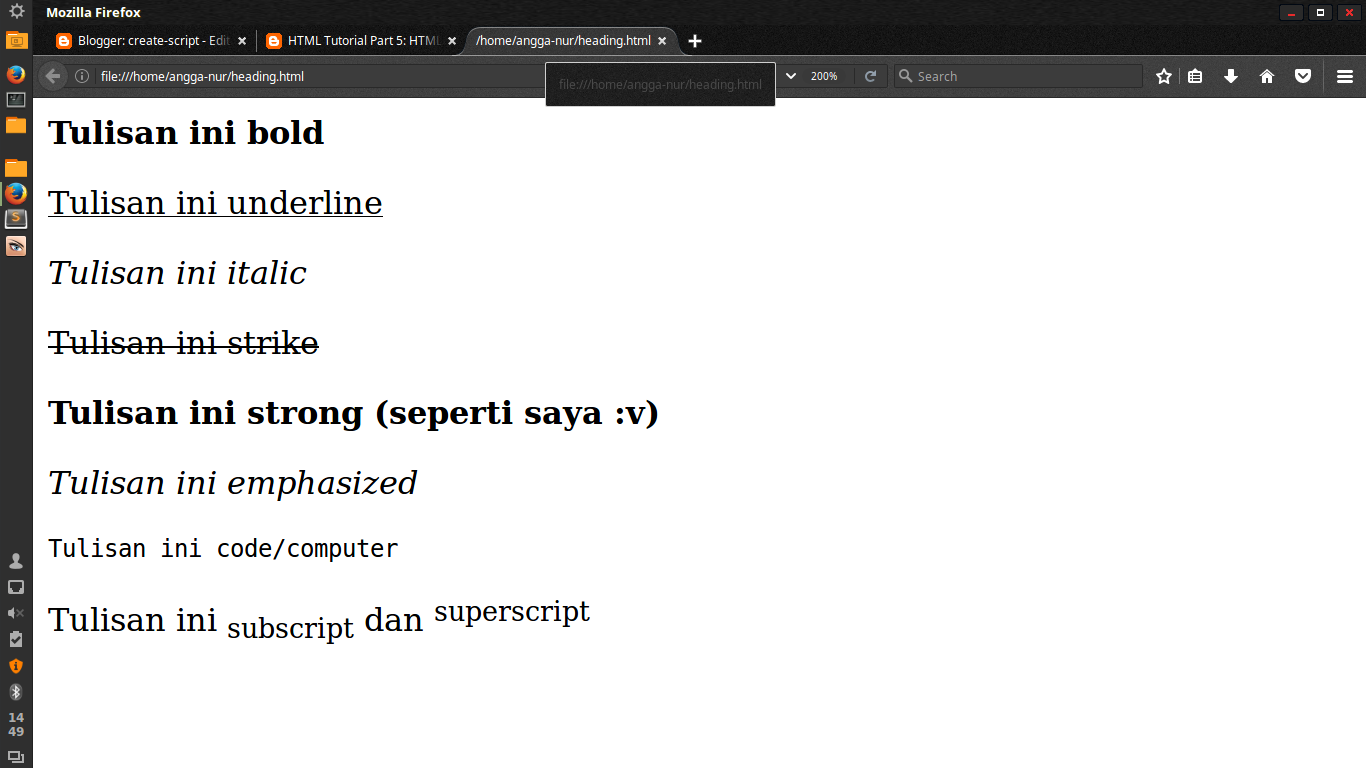 HTML : HTML FORMAT - CREATE-SCRIPT - ANGGA BLC TELKOM