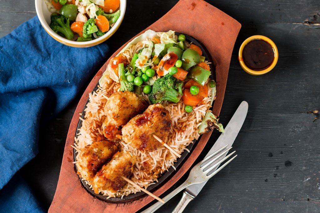 Mushroom Cutlet Vegetarian Sizzler Recipe | indiancookingtime