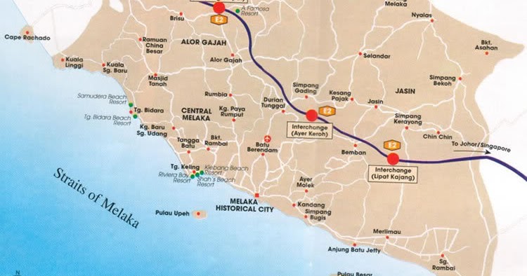 Peta Lokasi Melaka - JOM TRAVEL