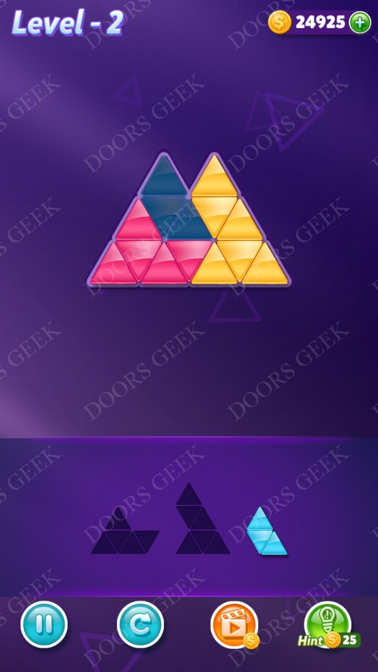Block Triangle Puzzle Novice Level 2 Solution ~ Doors Geek