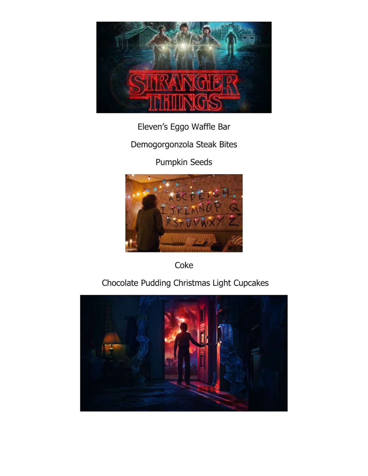Reel Fancy Dinners: Stranger Things Dinner