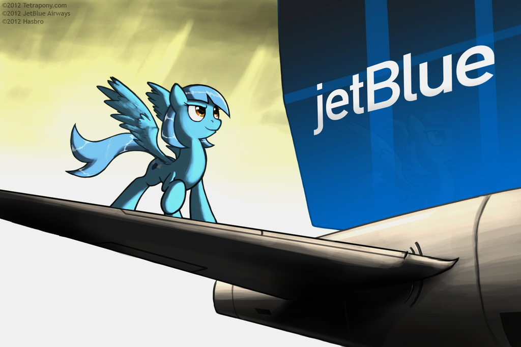 Equestria Daily - MLP Stuff!: Jet Blue Recieves Jet Blue Pony!