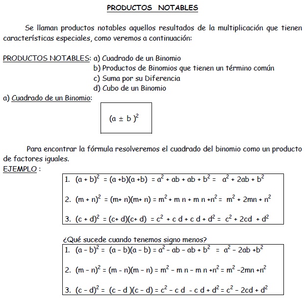 Matematicas I: Producto notables_Ejemplos