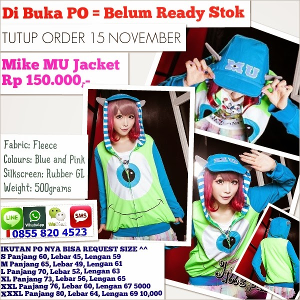 Mike MU Monster Universe Jaket Hoodie