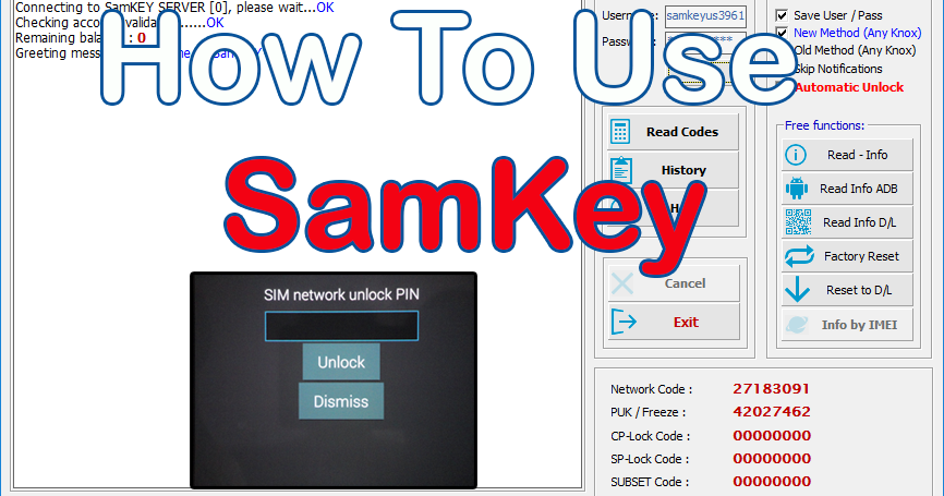شرح برنامج SamKey لعمل Unlock ,فك شفرات موبيلات سامسونج الحديثه