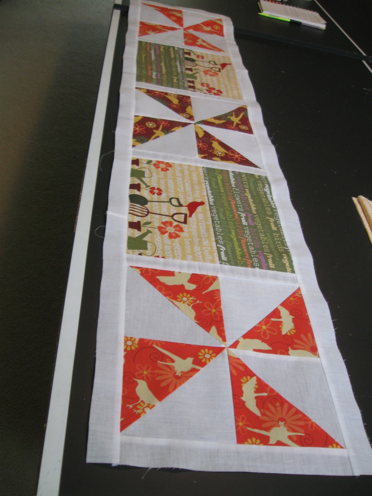 The Happy Bumbler: Garden Pinwheels Quilted Table Runner Tutorial