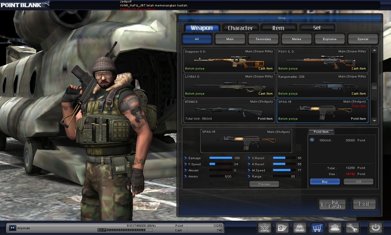 SEJATA TERKUAT DAN TERBAIK DI PB (POINTBLANK) ~ BLOGNYA GALIH