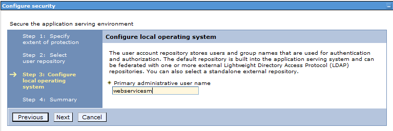 JEE Servers: Enable Websphere ( WAS ) Admin Console security with Local Operating System