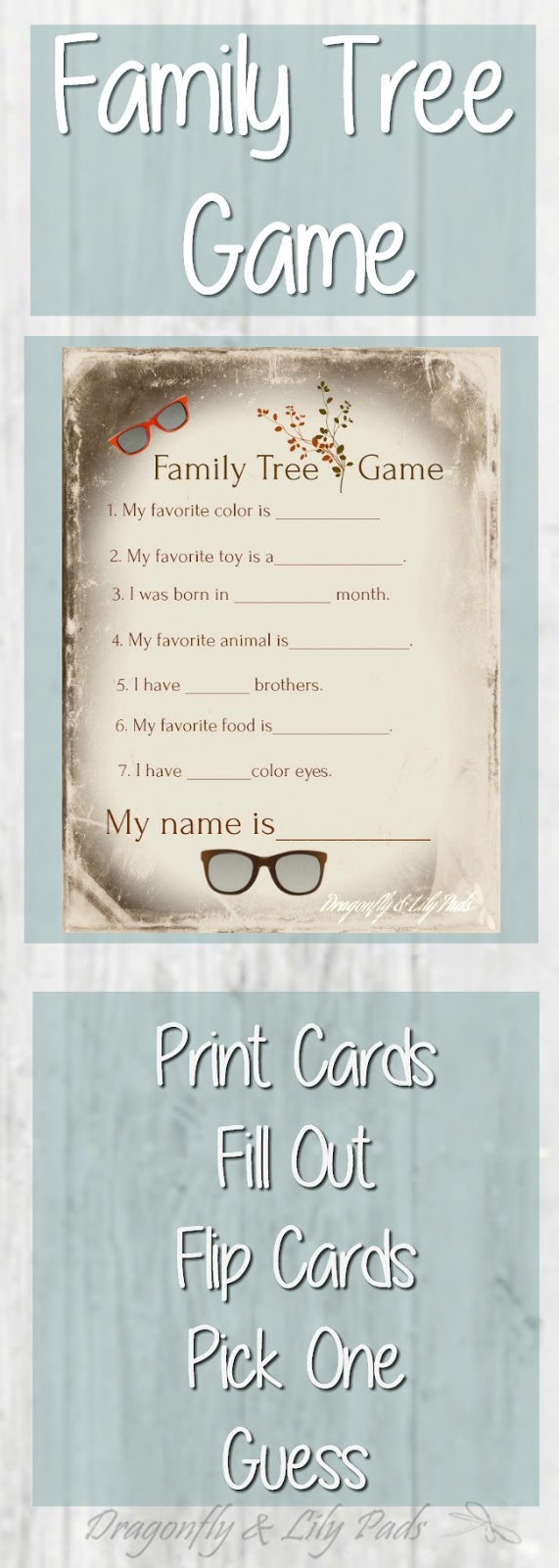 Dragonfly & Lily Pads: Family Tree Game