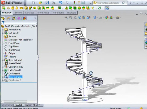 How to Create 3D Model Spiral Stairs in SolidWorks2012 - SolidWorks Share