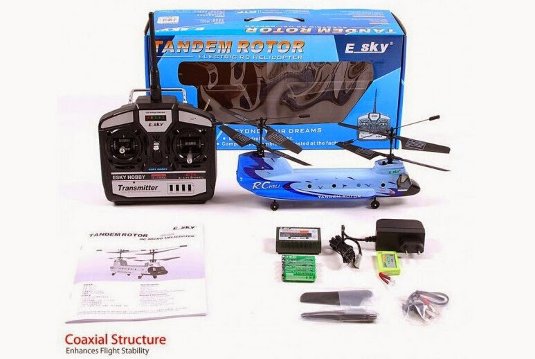 rc fan: Esky Tandem Rotor RC Coaxial Remote Control Helicopter