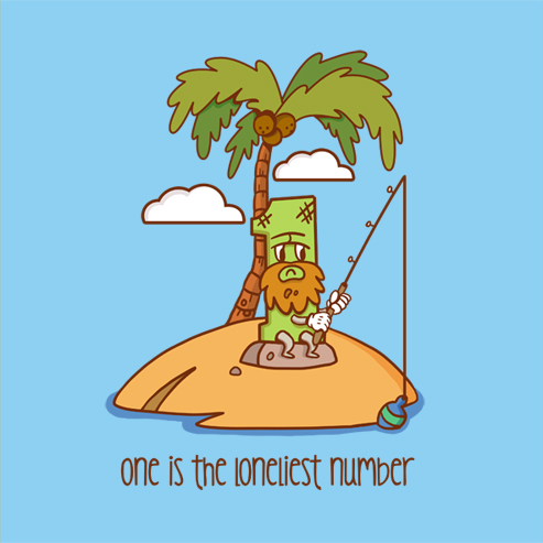 Camisetas Demonigote: Nuevo Diseño: "One Is The Loneliest Number"