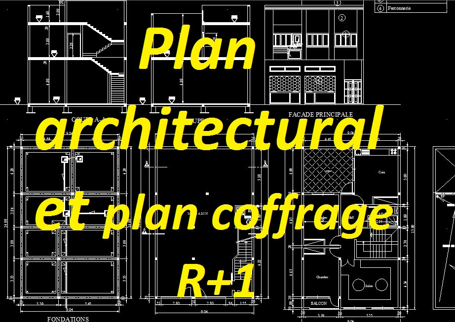 exemple de plan de coffrage autocad