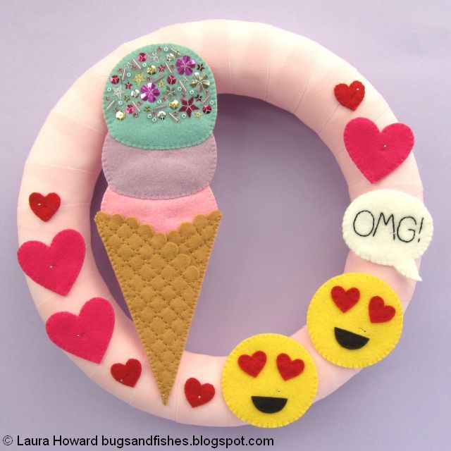 Bugs and Fishes by Lupin: A Year of Wreaths: August Felt Ice Cream ...