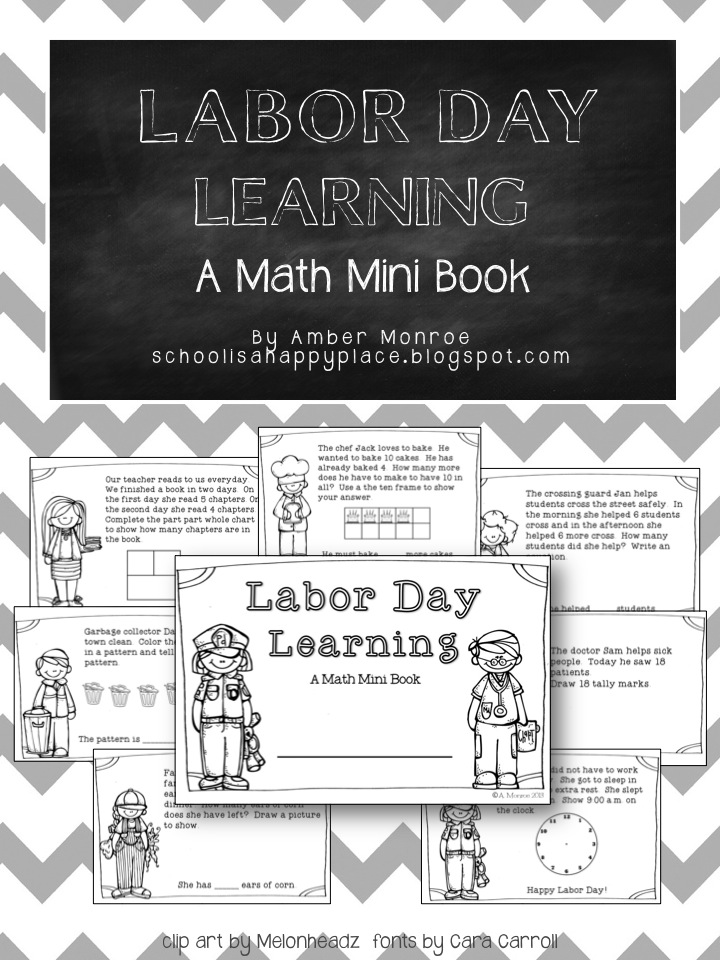 School Is a Happy Place: Labor Day Learning: A FREE Math Mini Book
