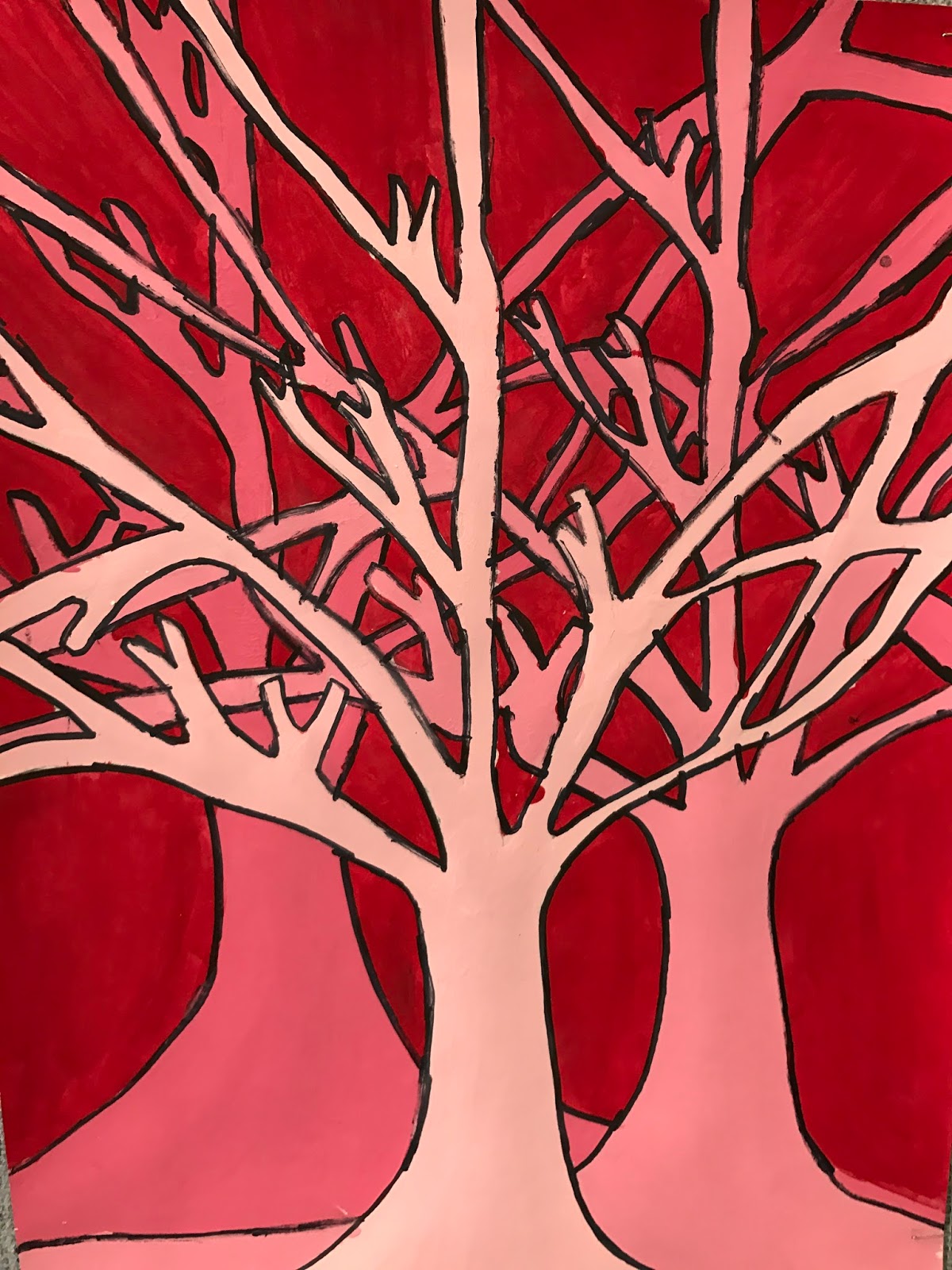 Mrs. Wille's Art Room: Tint, shade & tone tree paintings