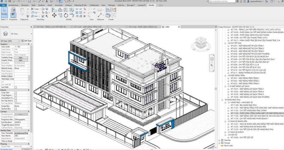 Tiếp tục 1 file revit trụ sở điện lực Mỏ Cày-Bến Tre - THƯ VIỆN THIẾT ...