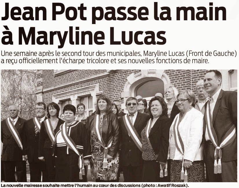 GUESNAIN ACTUALITÉS: JEAN POT PASSE LE TÉMOIN À MARYLINE LUCAS